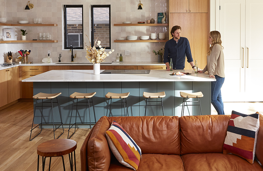 Verde Comodoro cabinets highlight Kitchen Renovation | FENIX